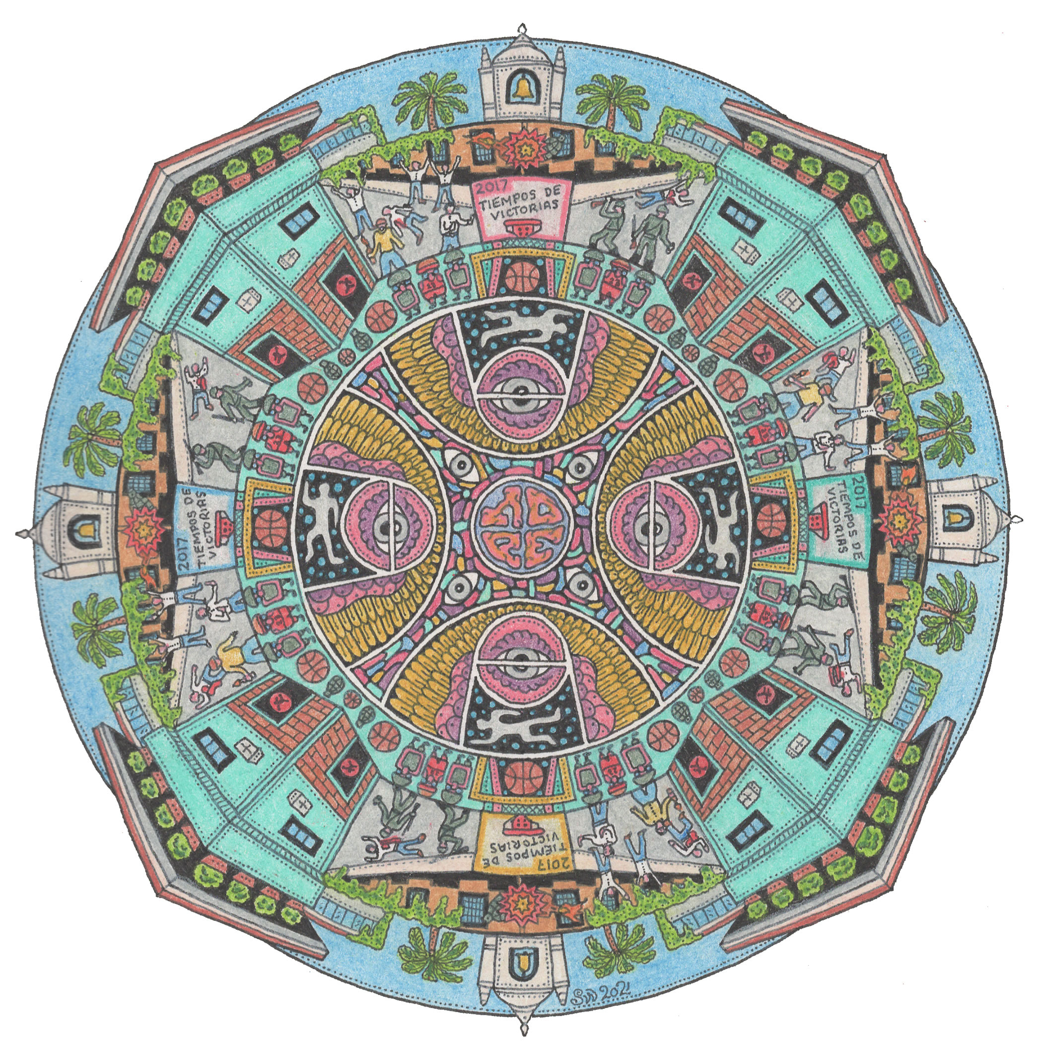 Basketball Mandala by artist Sean Whitehill